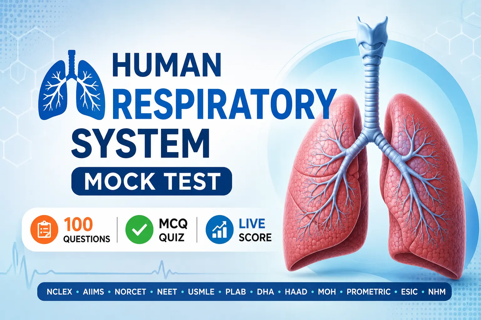 100 Human Respiratory System MCQ with Answers | Mock Test | Live Score
